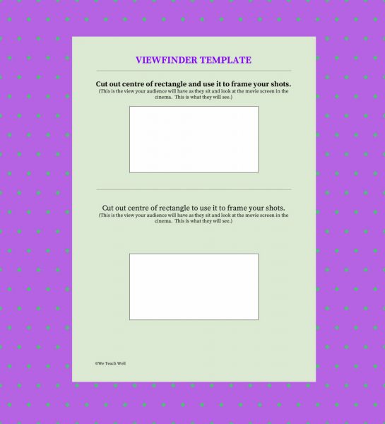 Film - ViewFinder Template | We Teach Well